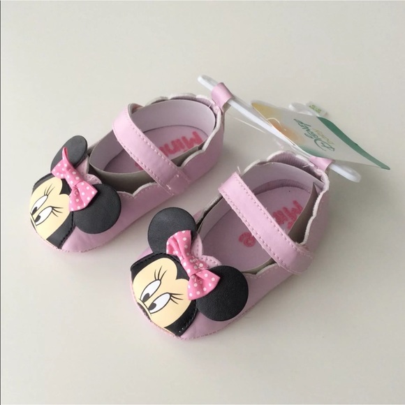 Disney | Shoes | Disney Minnie Mouse Ears Pink Baby Shoes Girl 69m ...